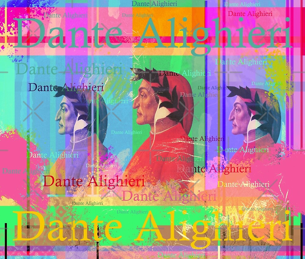 "atmospheric Dante Alighieri portrait, Dante's Inferno, retro collage ...