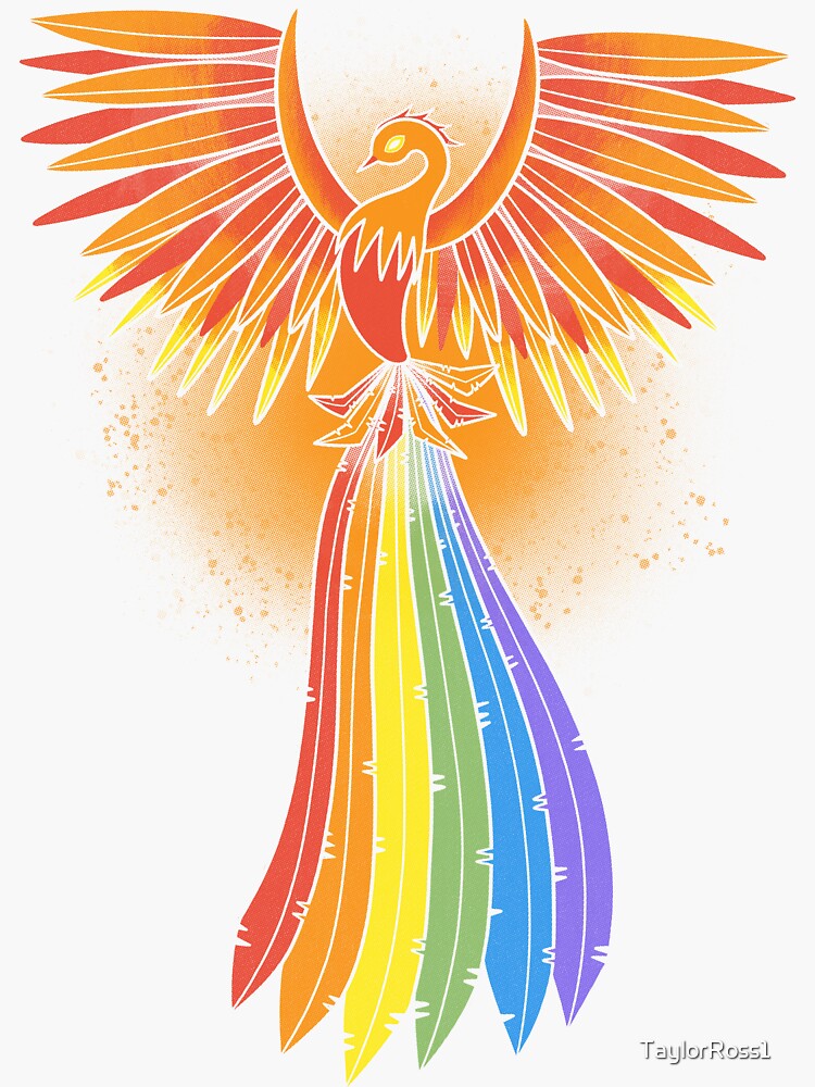 "Rainbow Phoenix" Sticker for Sale by TaylorRoss1 | Redbubble