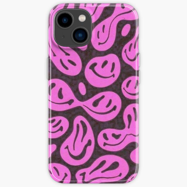 "Pink Melted Smiley Face Psychedelic Pattern" iPhone Case for Sale by ...
