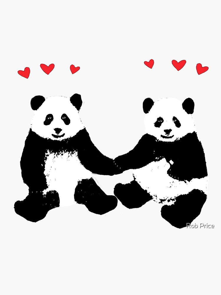 "Panda Love" Sticker by wanungara | Redbubble