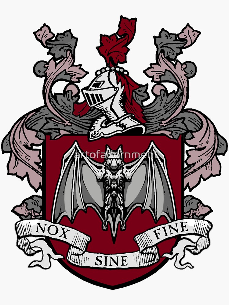 "Bat Crest (Red)" Sticker by artofadornment | Redbubble