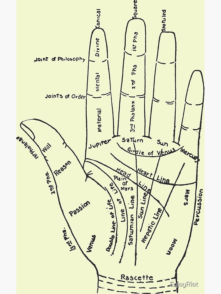 "Chart of the Hand - fortune-telling" Poster for Sale by EnjoyRiot ...