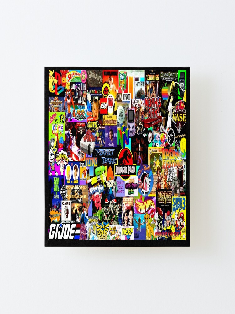 "The Nineties 90's Pop Culture Cartoon Movie Music Collage Mosaic 1990 ...