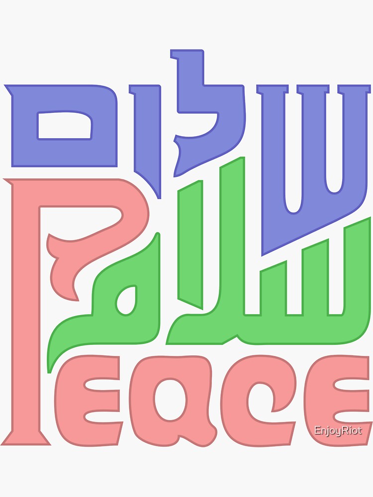 "Trilingual peace graphic " Sticker for Sale by EnjoyRiot | Redbubble
