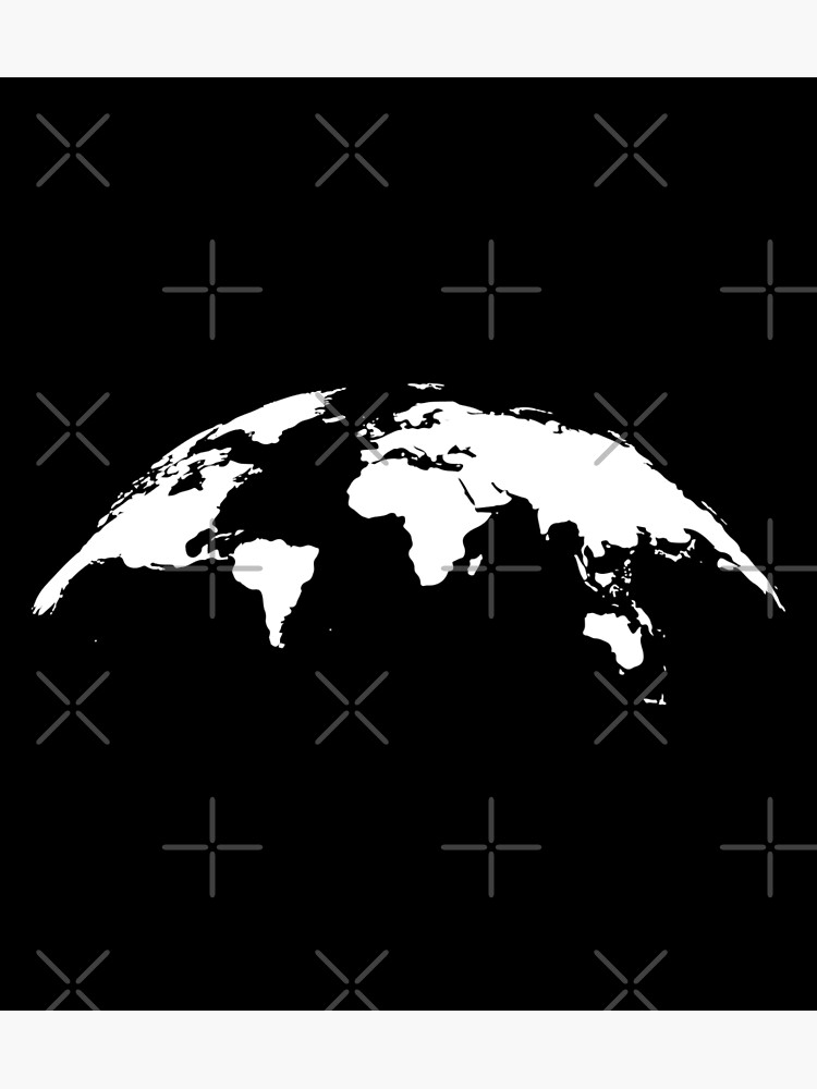 "Curved world map" Art Print by kanugi | Redbubble