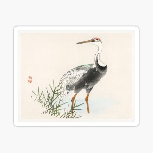 "Vintage Japanese Crane" Sticker for Sale by suivezmoi | Redbubble