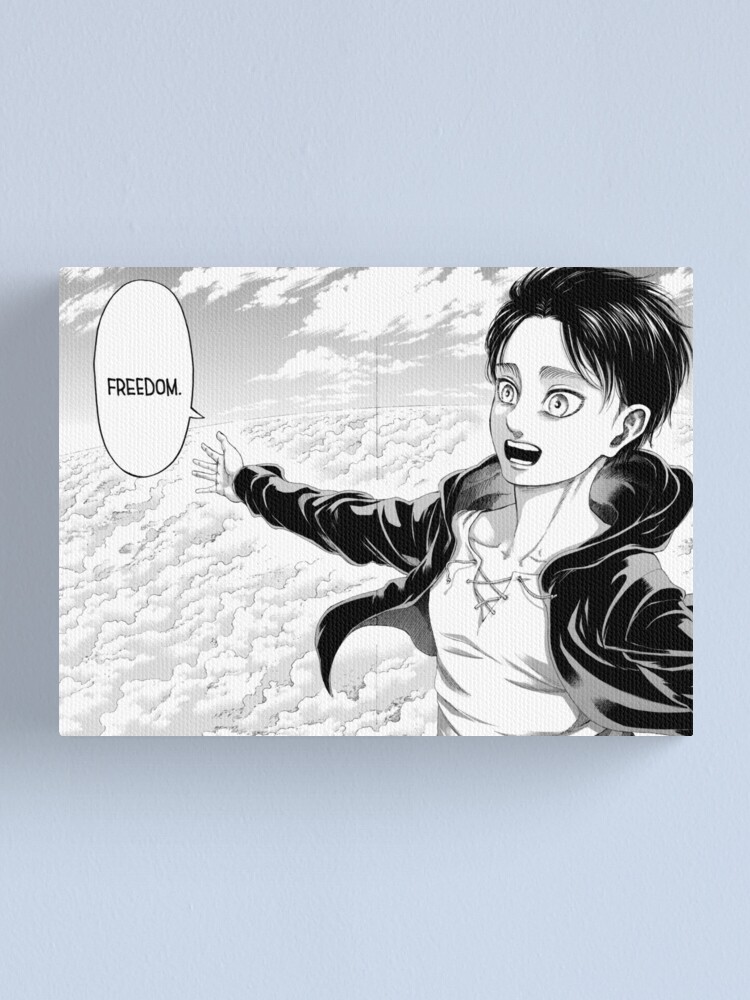 ""Freedom" - Eren Yeager Manga Panel Attack on Titan" Canvas Print by ...