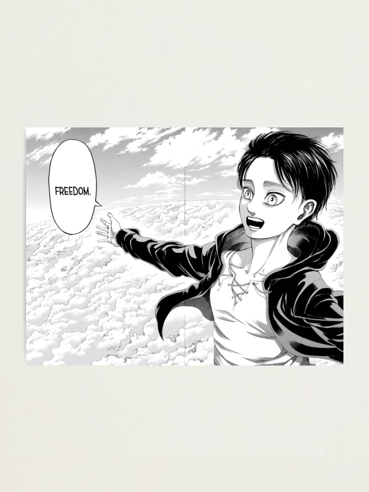 ""Freedom" - Eren Yeager Manga Panel Attack on Titan" Photographic ...
