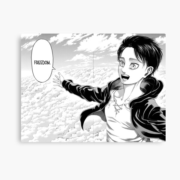 ""Freedom" - Eren Yeager Manga Panel Attack on Titan" Canvas Print by ...