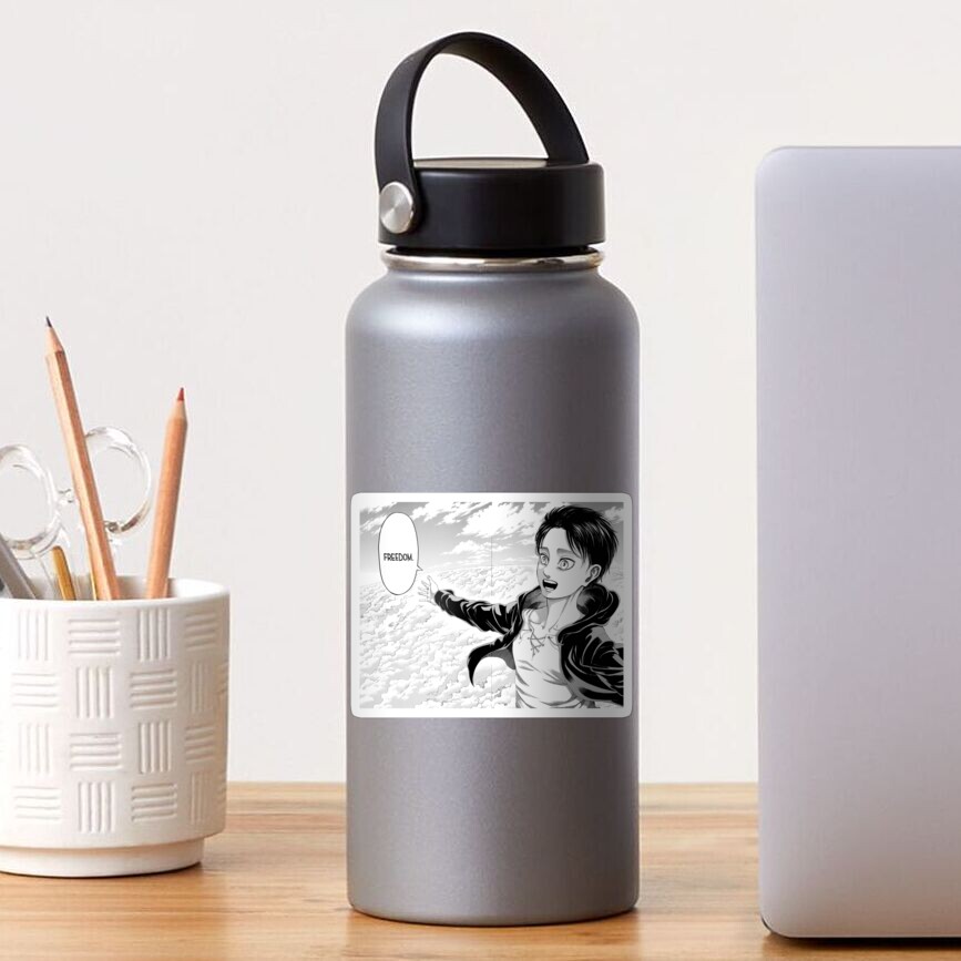 Pegatina «"Freedom" - Panel de manga de Eren Yeager Attack on Titan» de ...