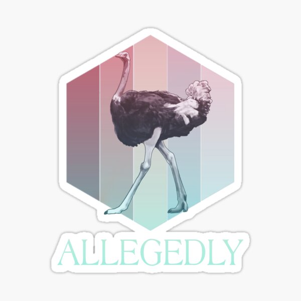 "Allegedly funny ostrich retro vintage" Sticker by creativemarket7 ...