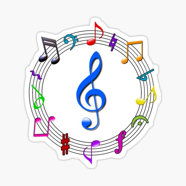 "Music Melodies Symbols" Sticker for Sale by Home-of-art | Redbubble