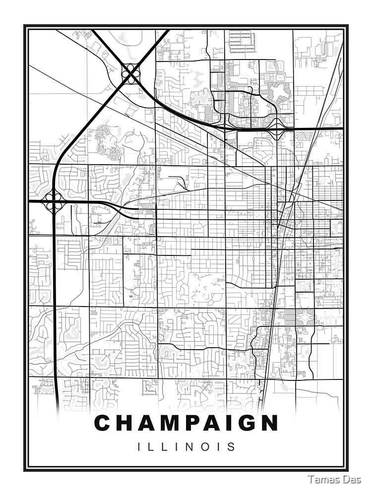"Champaign Map" Sticker for Sale by sibudas | Redbubble