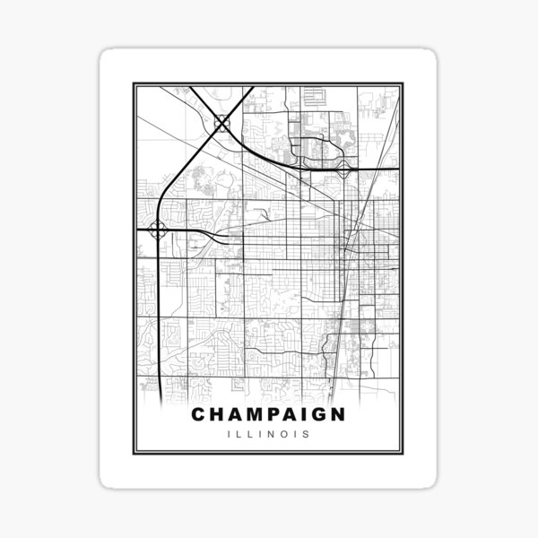 "Champaign Map" Sticker for Sale by Tamas Das | Redbubble