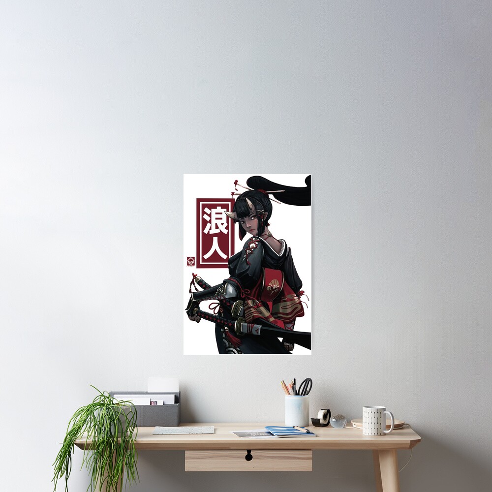 "Japanese Ninja Geisha Samurai Girl" Poster for Sale by OWLvision33 ...