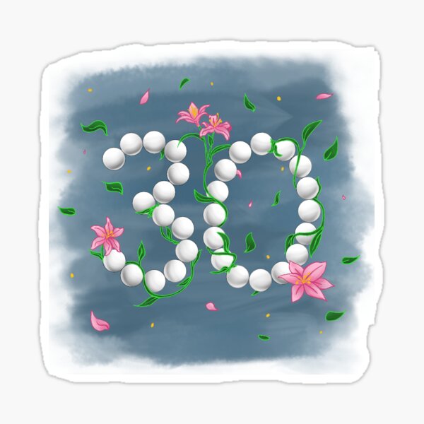"30th Anniversary" Sticker for Sale by KTBarnesArtist | Redbubble