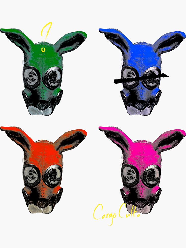 "Cyberpunk Gas Mask Rabbits" Sticker for Sale by CargoCultC | Redbubble