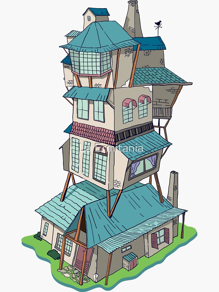 "The Weasley's Burrow " Sticker by La Ermitania | Redbubble