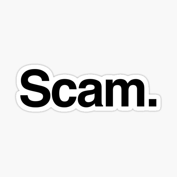 "Scam" Sticker by blackvetica | Redbubble