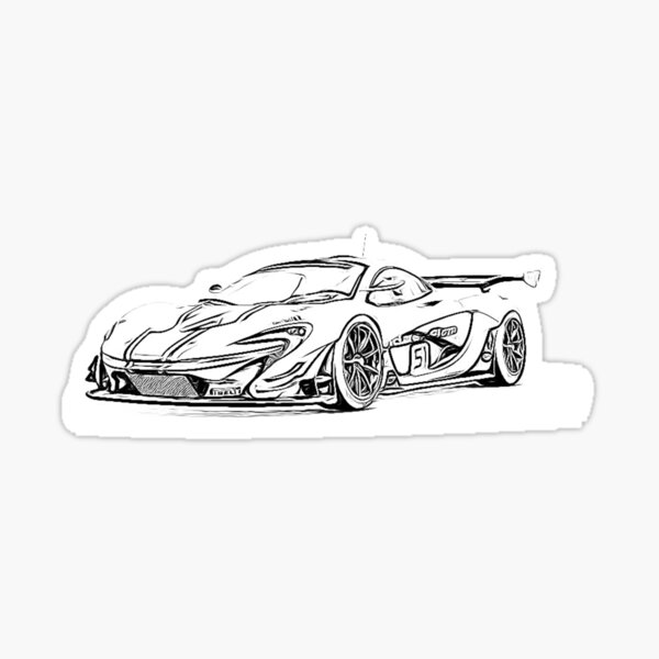 "P1 GTR Supercar Racing Wireframe" Sticker for Sale by Auto-Prints ...