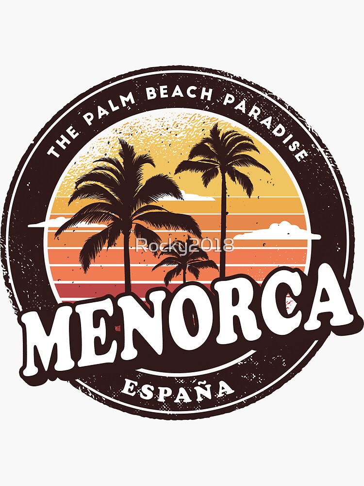 "Menorca Spain Vintage Beach Design" Sticker for Sale by Rocky2018 ...