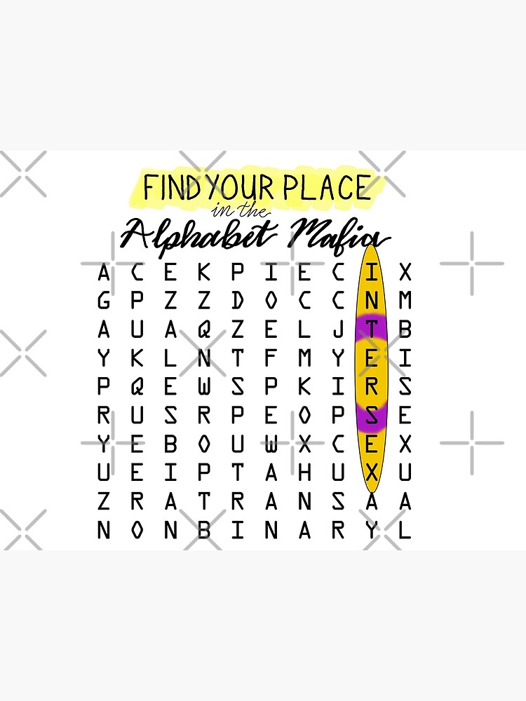 "Alphabet Mafia Word Search - Intersex" Art Print by HaleyScott13 ...