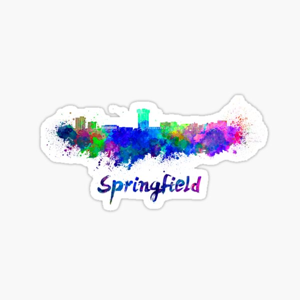 "Springfield MO skyline in watercolor" Sticker for Sale by paulrommer ...