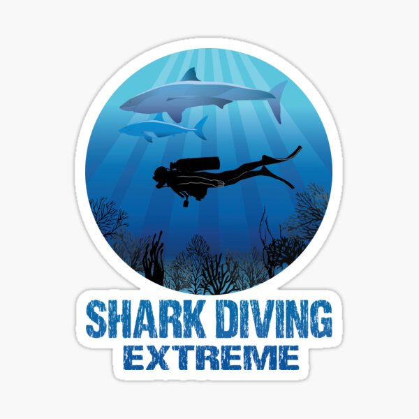 "Shark Diving Extreme Deep Water Sea Life" Sticker for Sale by ...