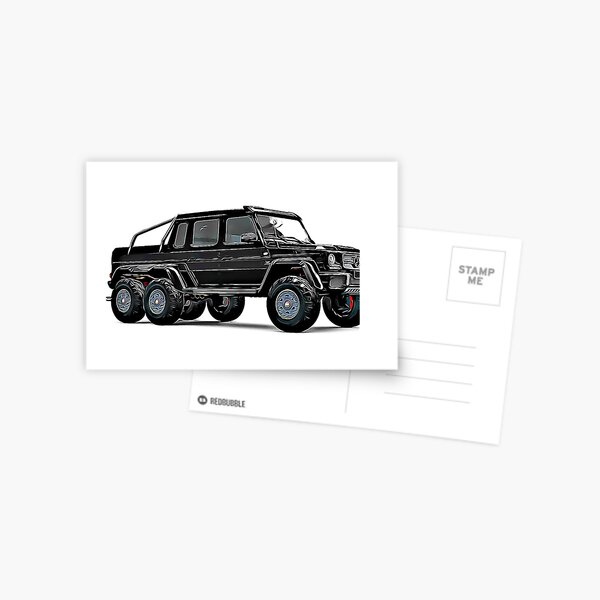 "G63 6X6 Truck Cartoon" Postcard by Auto-Prints | Redbubble