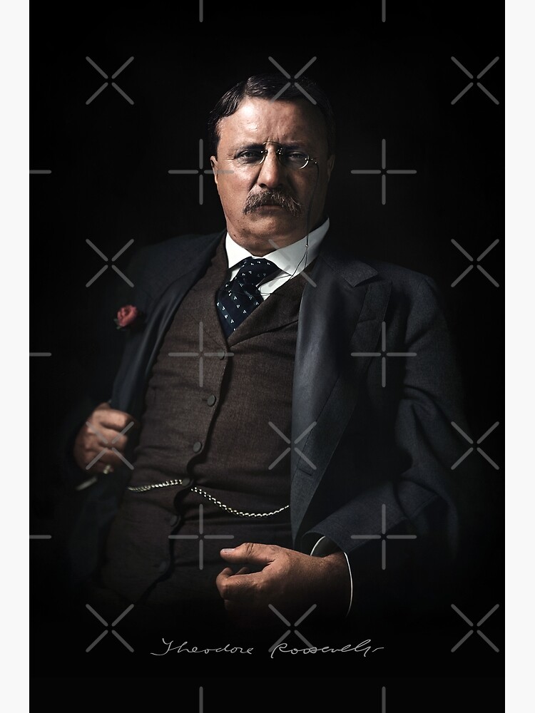 "Portrait of President Theodore Roosevelt, 1907 colorized" Art Print by ...
