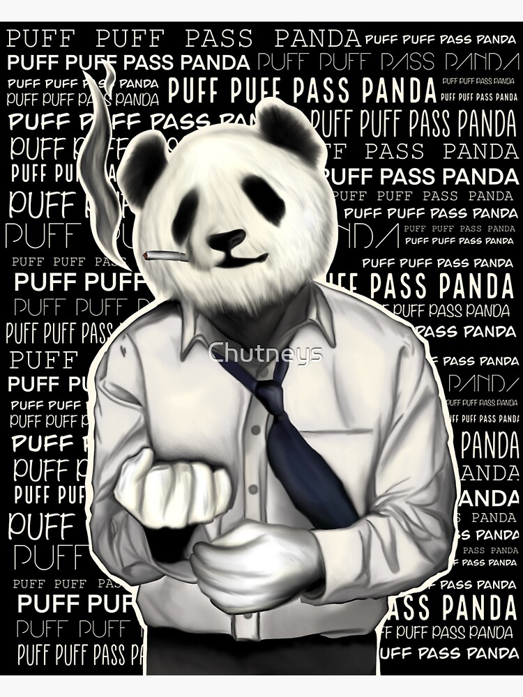 "Puff Puff Pass Panda Happy 420 Kiffer Business motif" Sticker for Sale ...