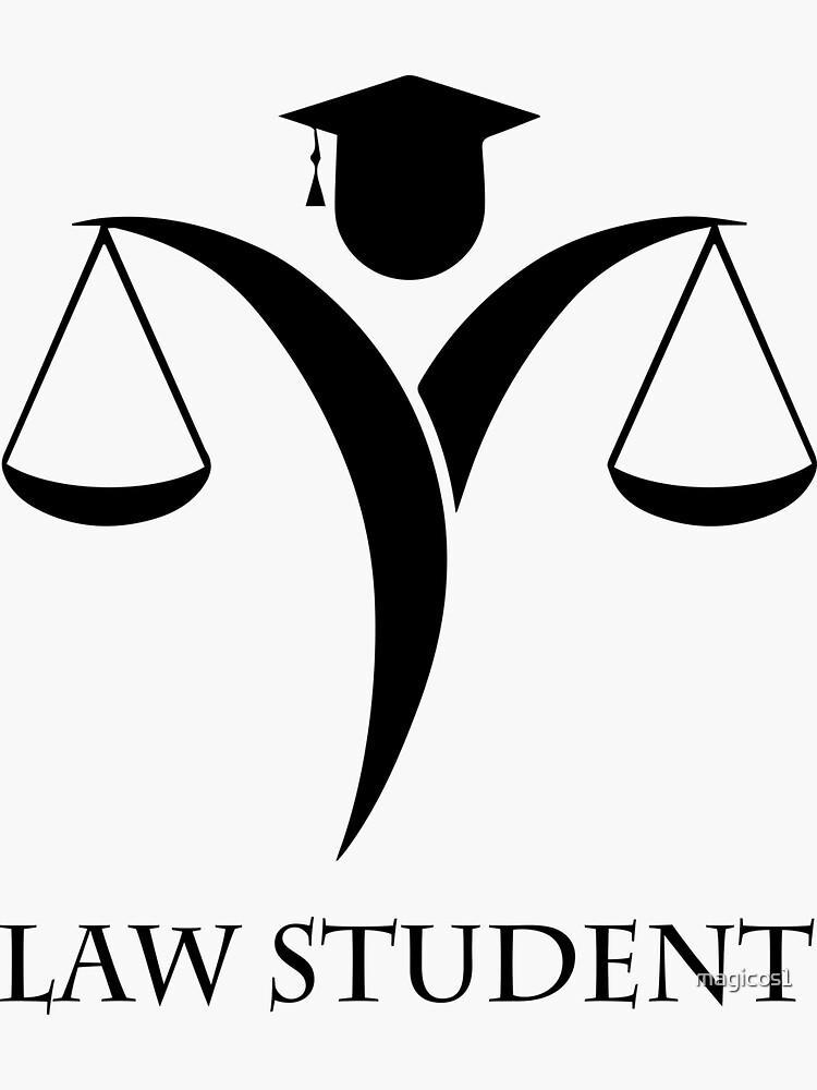 "LAW STUDENT" Sticker for Sale by magicos1 | Redbubble