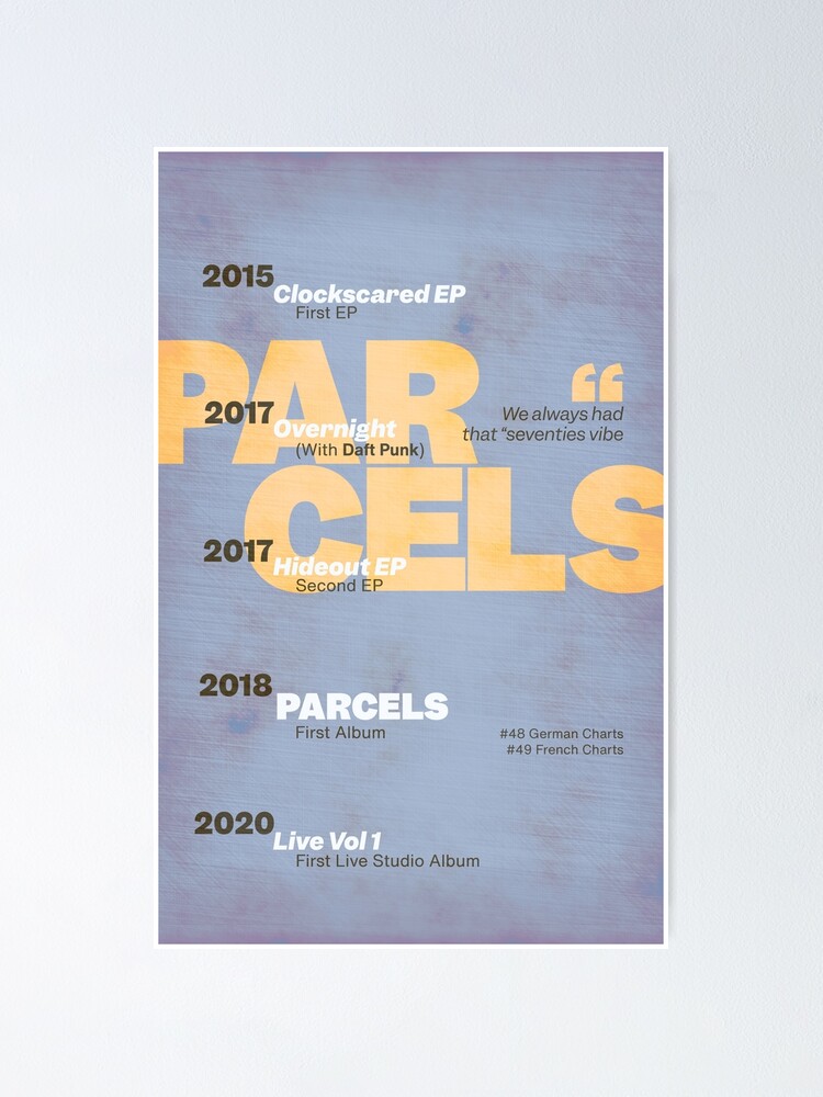 "Parcels - Typography" Poster by ezevannucchi | Redbubble