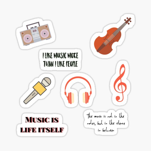 "Music sticker set" Sticker for Sale by Tamm-art | Redbubble