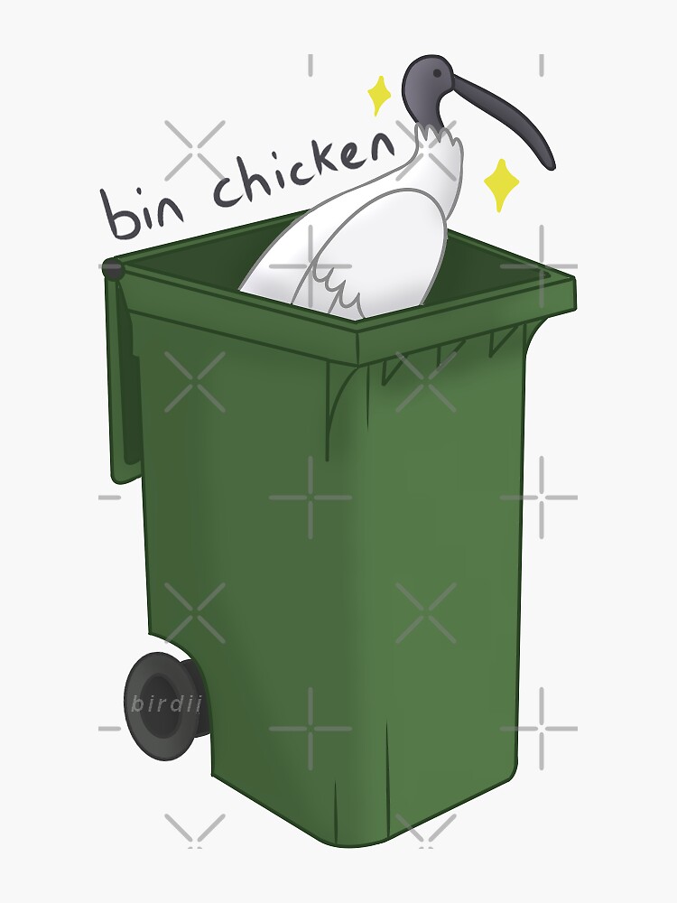 "bin chicken" Sticker for Sale by birdii-arts | Redbubble