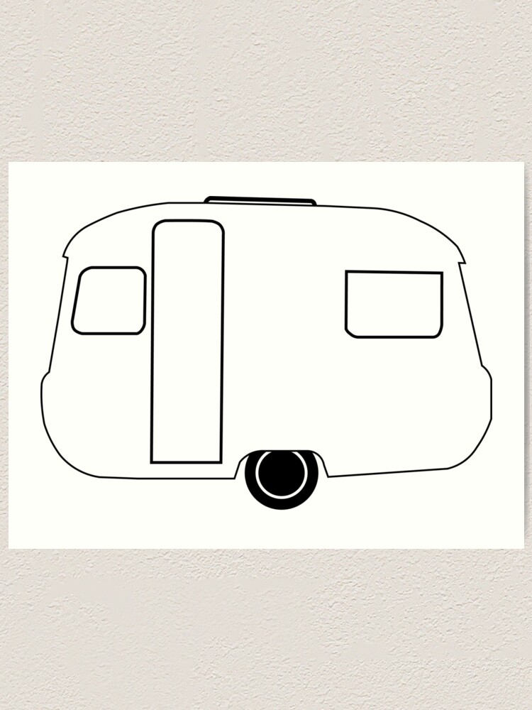 "VINTAGE Caravan camper Outline" Art Print by ChrisDeaville | Redbubble