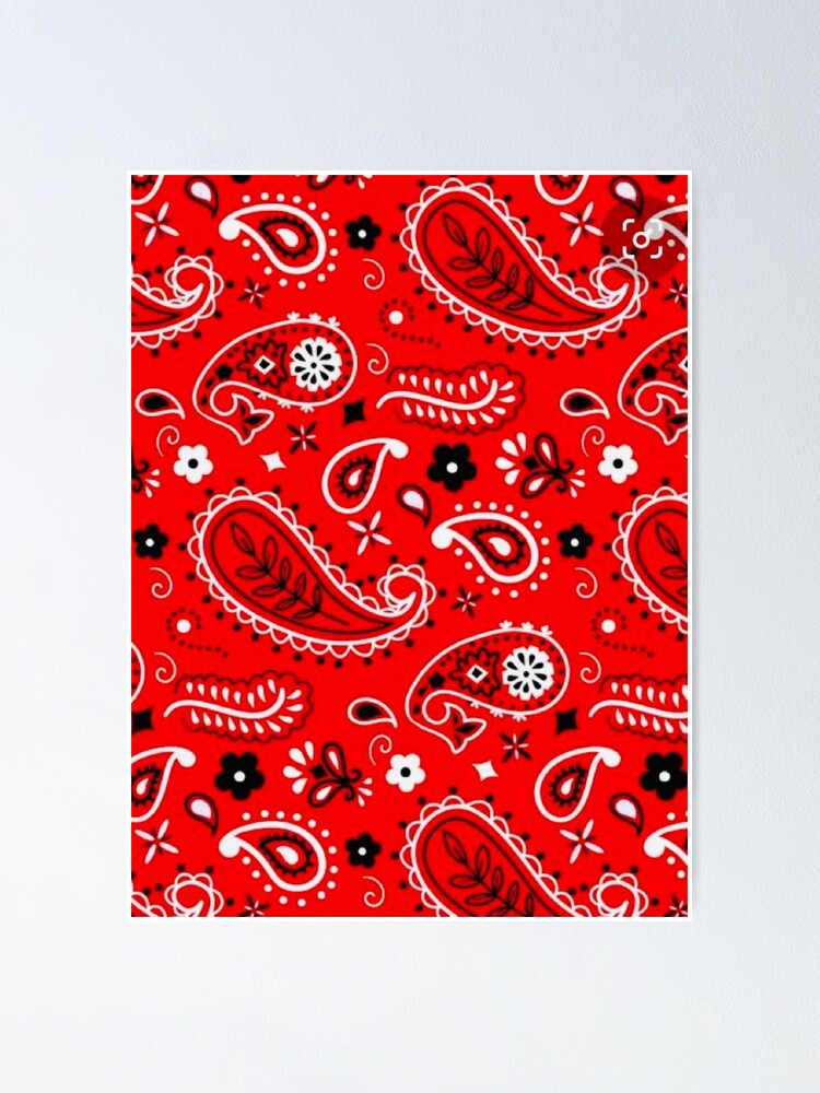 "Red paisley bandana" Poster by Faldet67- | Redbubble