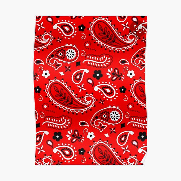 "Red paisley bandana" Poster by Faldet67- | Redbubble
