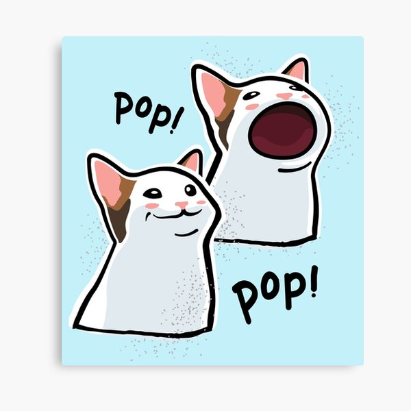 "Pop Cat Meme / PopCat / Popping Cat" Canvas Print for Sale by ...