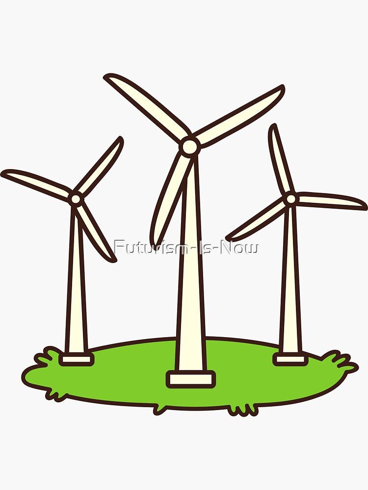 "Wind Turbines" Sticker for Sale by Futurism-Is-Now | Redbubble