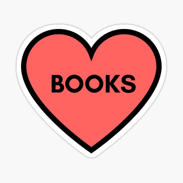 "Love books" Sticker for Sale by OugelShop | Redbubble