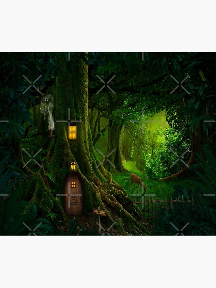 "Magical Tree With House Inside" Art Print by MSORIASS | Redbubble