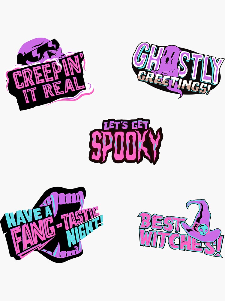 "Spooky Squad Stickers (multi)" Sticker for Sale by LilMissJay | Redbubble