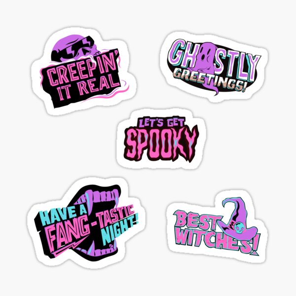 "Spooky Squad Stickers (multi)" Sticker for Sale by LilMissJay | Redbubble