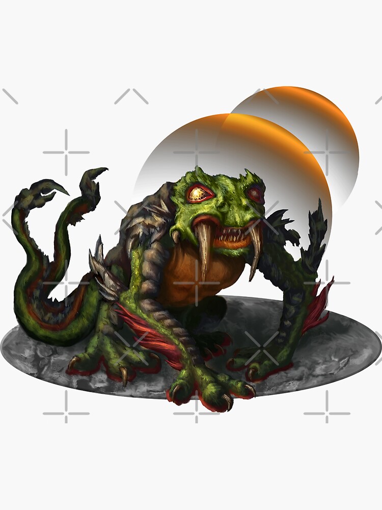 "Alien Frog Beast with Fangs Creature Design" Sticker for Sale by ...