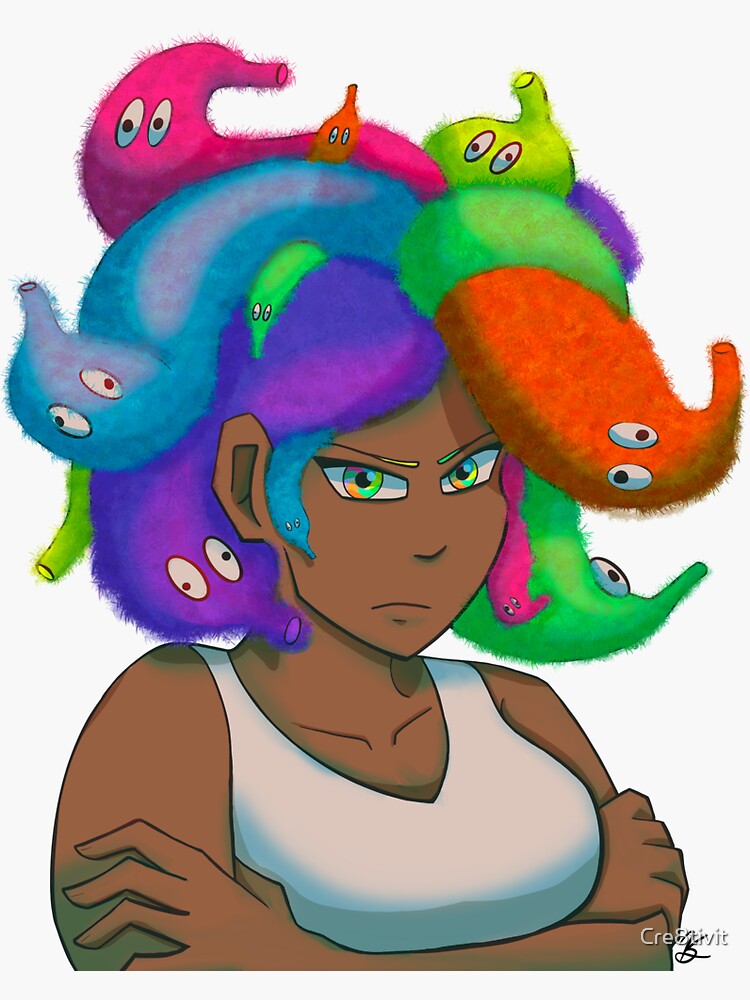 "Medusa, But Worm On String" Sticker for Sale by Cre8tivit | Redbubble