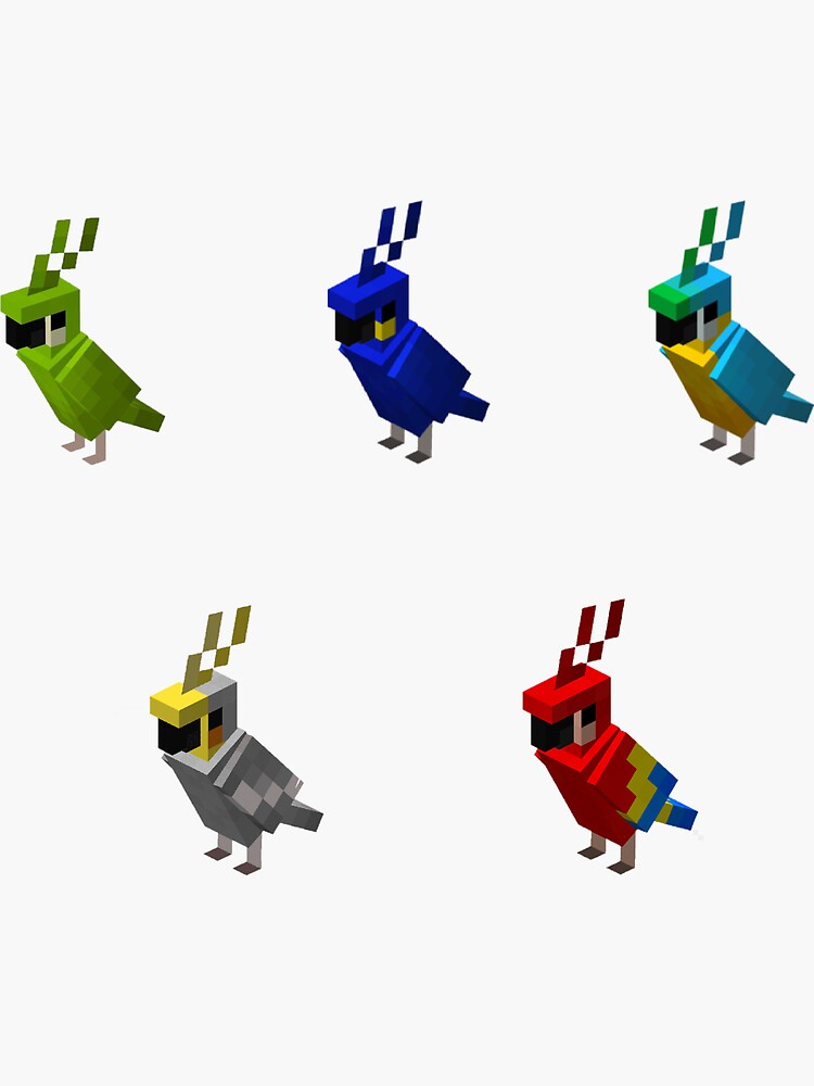 "All Minecraft Parrots" Sticker by aarcadia | Redbubble
