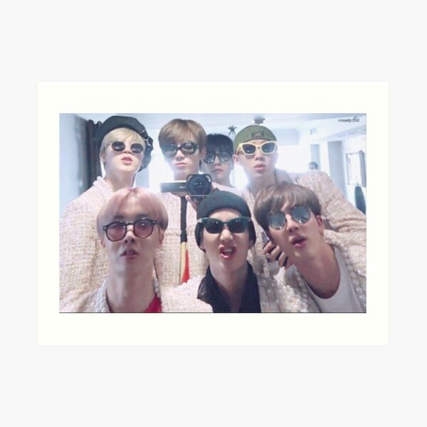 "BTS OT7 Funny Glasses Meme" Art Print by lazyeggdoodles | Redbubble
