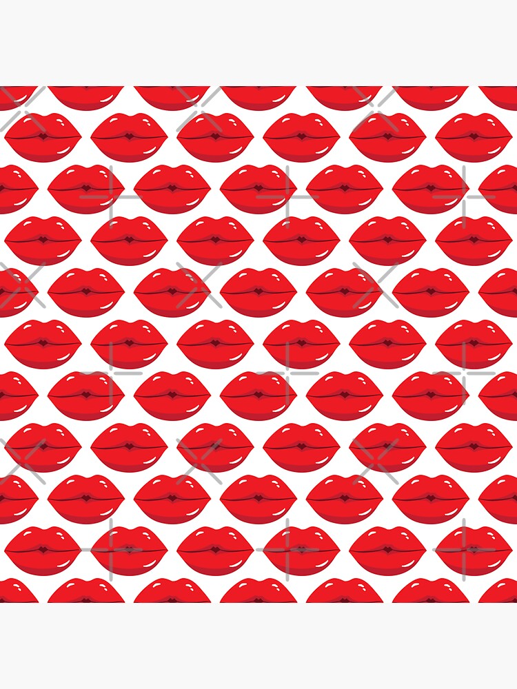Sexy Red Lips White Background Kisses Sticker For Sale By