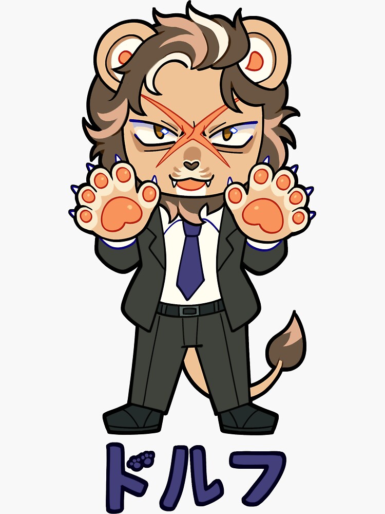 "BEASTARS Shishigumi Lion Dolph Sticker Pin Button " Sticker for Sale ...